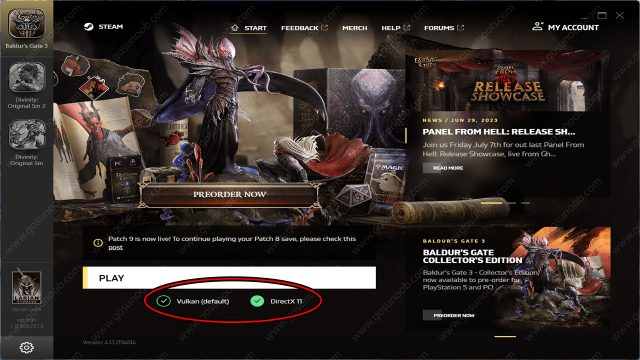Baldur's Gate 3 Vulkan or DirectX 11