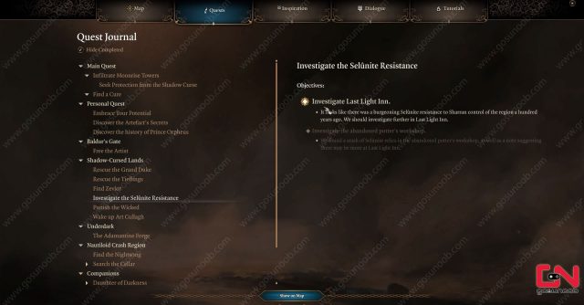 BG3 Investigate Last Light Inn in Selunite Resistance Quest