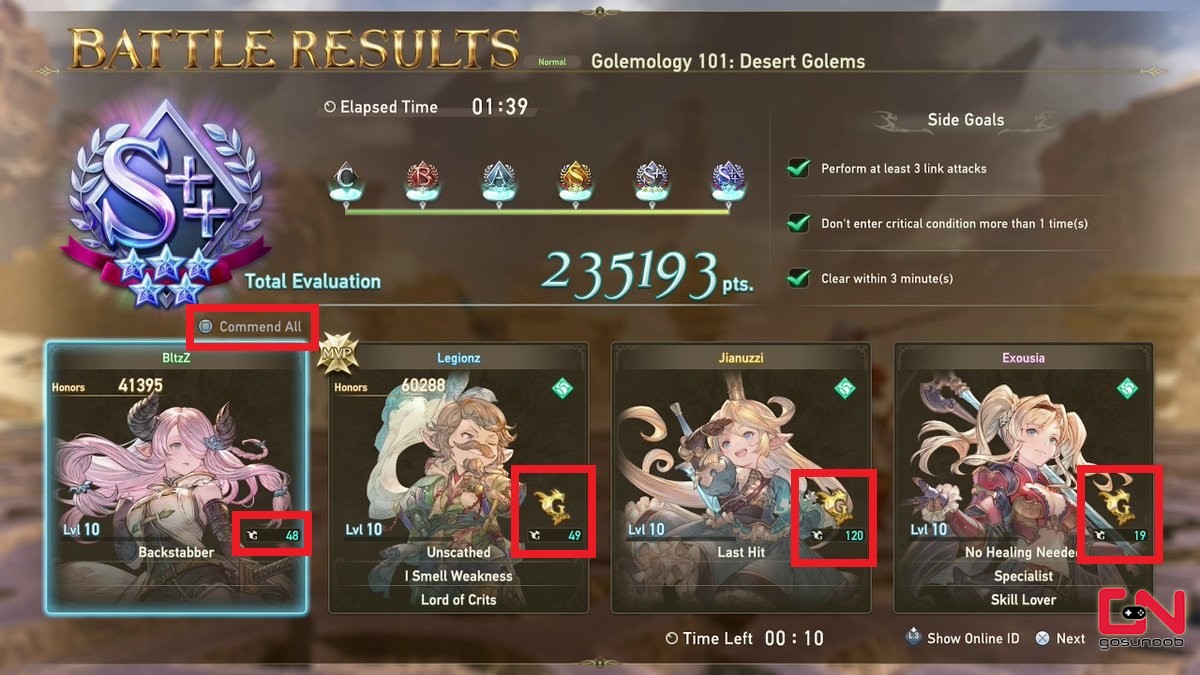 Granblue Fantasy Relink Number Next to Character Level on Battle ...
